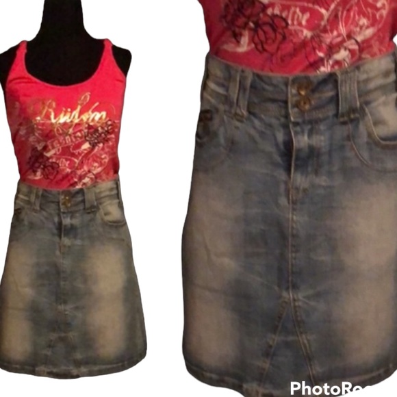 san francisco | Skirts | San Francisco Jean Skirt Size 9 | Poshmark